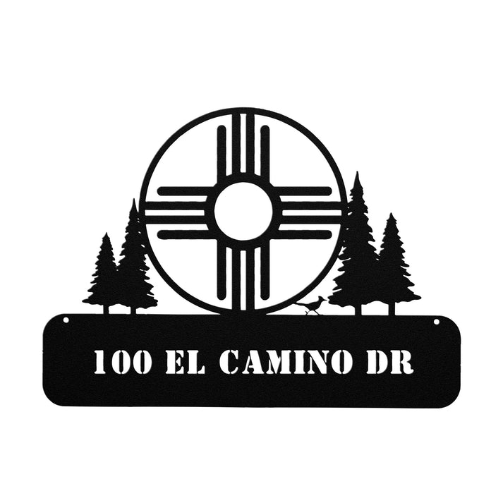 New Mexico Round Zia Address Sign – Zia Metal Art