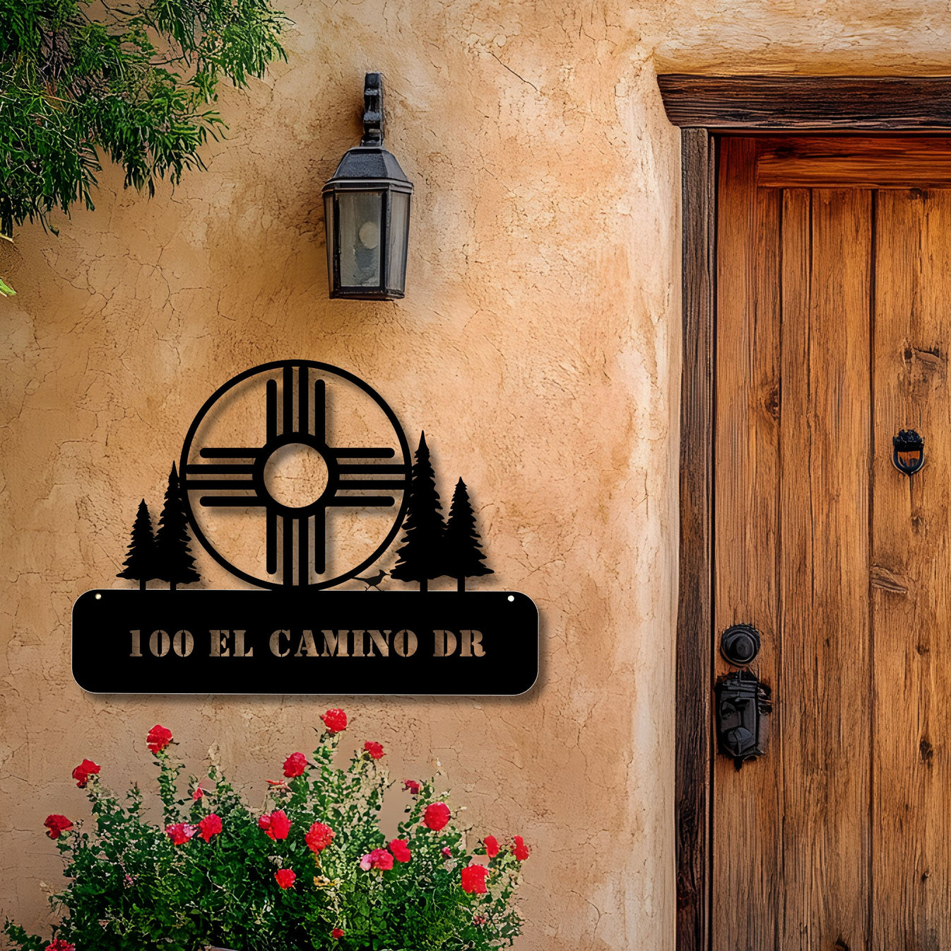 New Mexico Round Zia Address Sign – Zia Metal Art